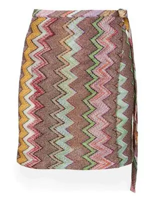 MISSONI Missoni Zigzag Lamé Wrap Skirt