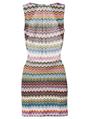 MISSONI Zigzag Open-Back Lamé Minidress