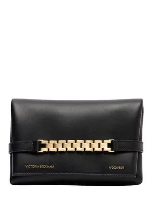 Victoria Beckham Chain Mini Leather Shoulder Bag - Black