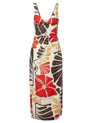 SIR. Julietta Floral Linen Midi Dress - Multicoloured