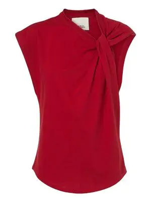 Isabel Marant Naydagz Draped Cotton Jersey Top - Red