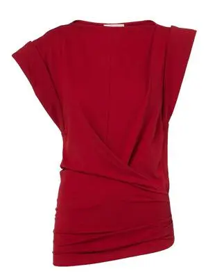 Isabel Marant Draped Cotton Jersey Top - Red