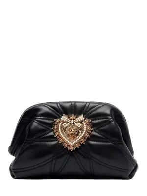 Dolce & Gabbana Devotion Small Leather Shoulder Bag - Black
