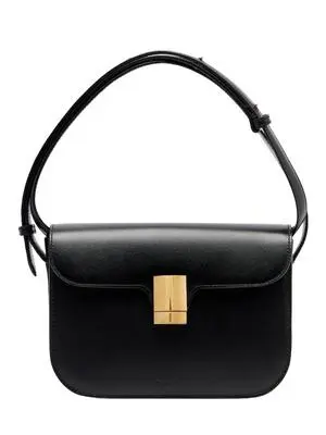 Calvin Klein Tilla Small Leather Shoulder Bag - Black