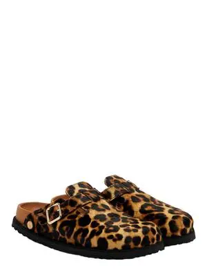 BIRKENSTOCK Boston Leopard-print Calf Hair Clogs - Beige