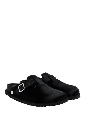 BIRKENSTOCK Boston Calf Hair Clogs - Black