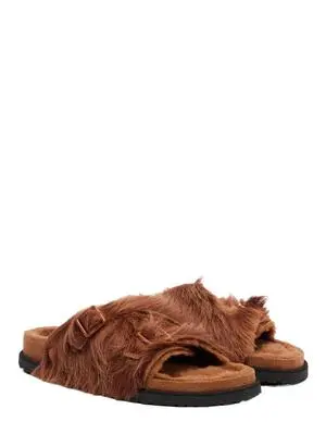 BIRKENSTOCK Zurich Shearling Slides - Brown