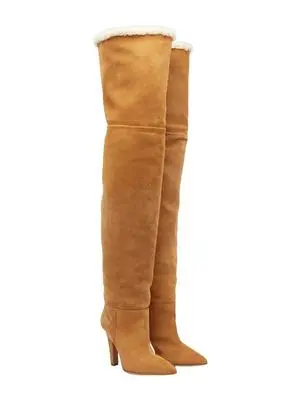 Paris Texas Elsa 100 Suede Over-the-knee Boots - Beige