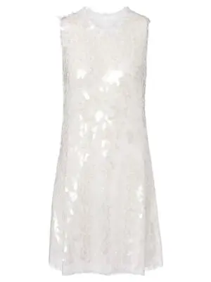 Norma Kamali Sequined Mesh Minidress - White