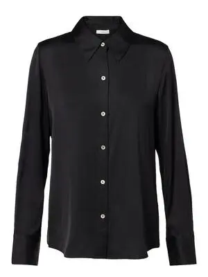 Vince Silk-blend Satin Shirt - Black