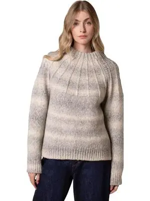 CELTIC & CO. Sunbeam Stitch Yoke Sweater - Light Grey