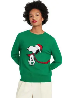Chinti & Parker Wool-cashmere Snoopy Crewneck Sweater - Jolly Green