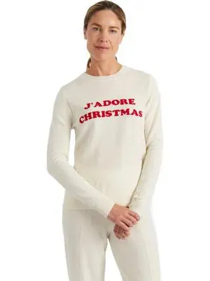 Chinti & Parker J'adore Christmas Wool-cashmere Sweater - White