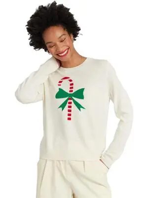 Chinti & Parker Wool-cashmere Candy Cane Sweater - Cream