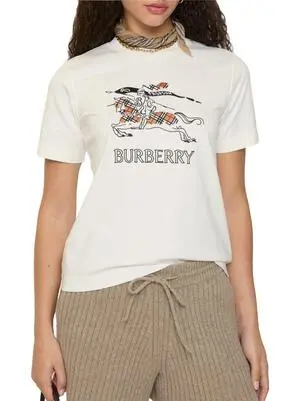 Burberry Ekd Sketch Cotton T-shirt - Chalk White