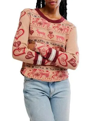 Free People Blissful Layering Long Sleeve T-shirt - Latte Combo