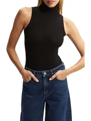 Bardot Sleeveless Turtleneck Bodysuit - Black