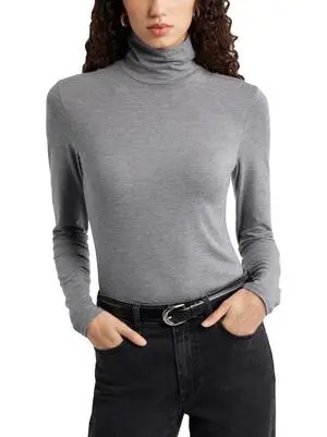 Nordstrom Turtleneck Knit Top - Grey Dark Heather