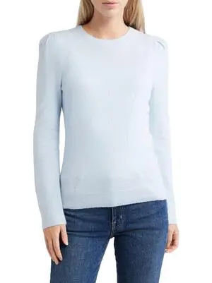 Caslon Pointelle Detail Crewneck Sweater - Blue Skyway
