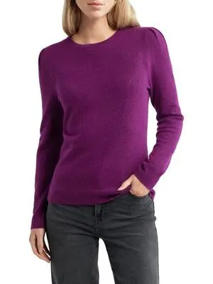 Caslon Pointelle Detail Crewneck Sweater - Purple Dark