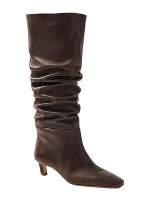 ALOHAS Kalila Slouch Knee High Boots - Brown