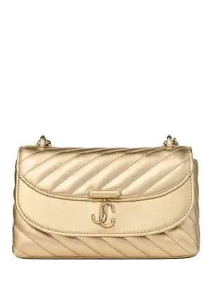 JIMMY CHOO Small Curve Leather Crossbody Bag - Gold