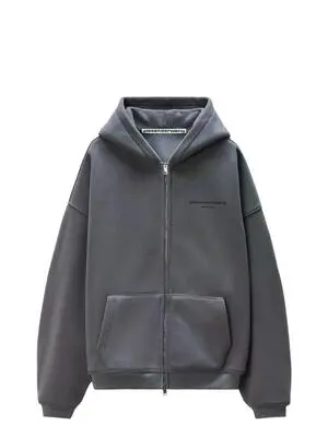 Alexander Wang Logo-detail Zip-up Hoodie - Grey
