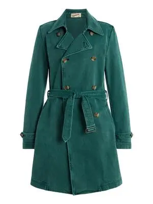 SANDERLAK Denim Trench Coat - Green