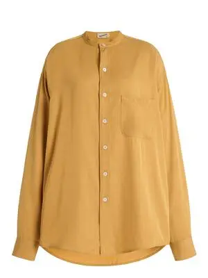 SANDERLAK Oversized Draped Viscose Poplin Shirt