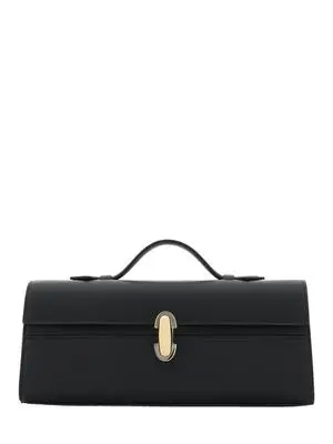 Savette Slim Symmetry Leather Pochette - Black