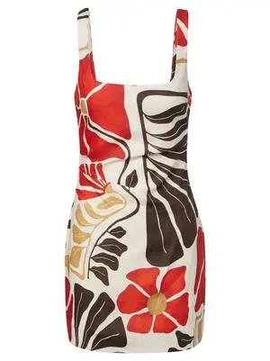SIR. Julietta Floral Linen Mini Dress - Red