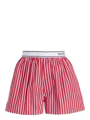 SPORTY & RICH Serif Striped Logo Boxers Red