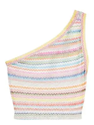 Missoni Zigzag One-shoulder Crop Top - Multicoloured