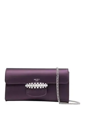 JIMMY CHOO Satin Wallet On Chain - Red
