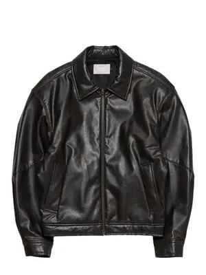 AMOMENTO Vegan Leather Blouson - Black