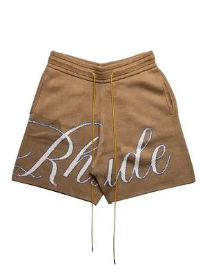 Rhude Script Logo Knit Short - Cream