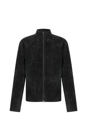 AMOMENTO Velvet Zip Up Jumper - Black