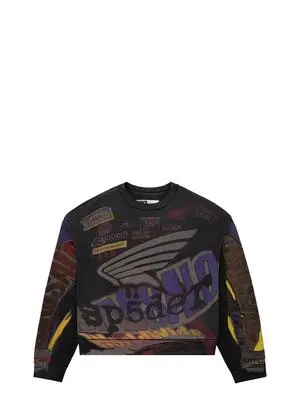 SP5DER Trompe-l’œil Crewneck - Black