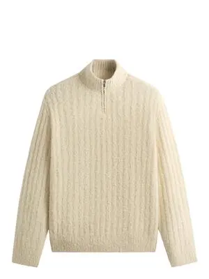 Kith Kin Boucle Wyatt Quarter Zip - Tan