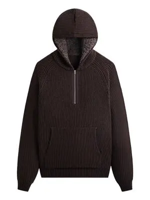 Kith Merino Knit Quarter Zip Hoodie - Brown