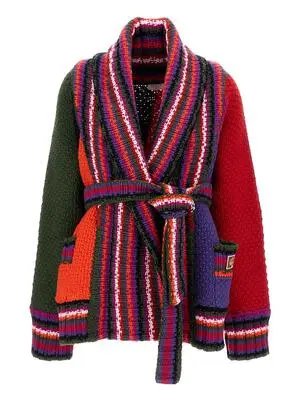 Emilio Pucci Striped Belted Sweater - Multicolor