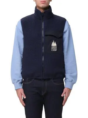 Maison Kitsuné Maison Kitsuné Fleece Vest With Graphic Detail Blue