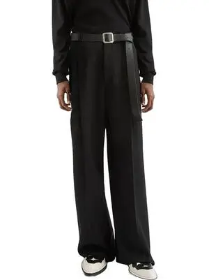 JIL SANDER Wide Leg Trousers - Black