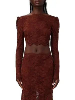 Rabanne Lace Crop Top - Brown