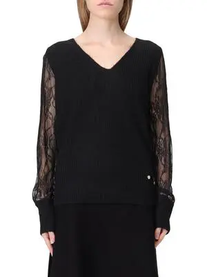 Liu Jo Lace Long Sleeve Sweater - Black