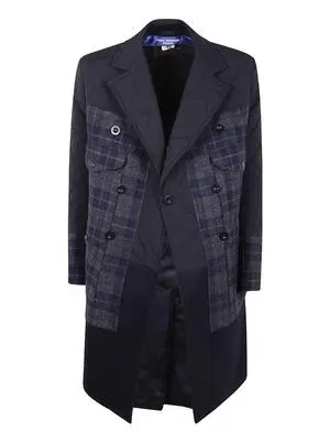 Junya Watanabe Patchwork Coat - Navy