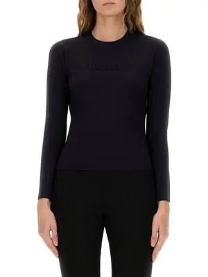 Max Mara Max Mara Ribbed Knit Crewneck Sweater Blue