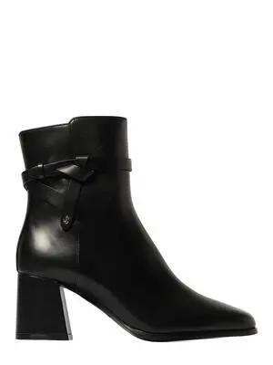 JIMMY CHOO Leather Ankle Boots With Bow Detailing - Black
