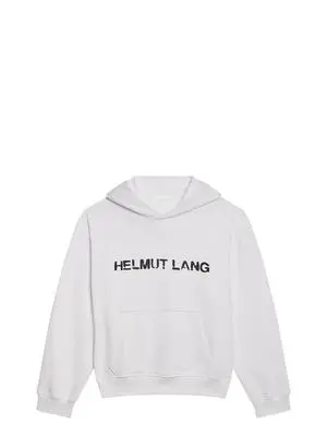 Helmut Lang Relaxed-fit Stencil Cotton Hoodie - White - 10