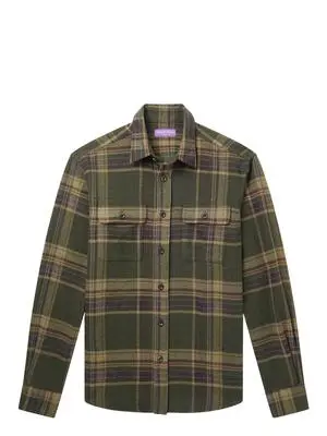 Ralph Lauren Purple Label Cooper Checked Cashmere-flannel Shirt - Green